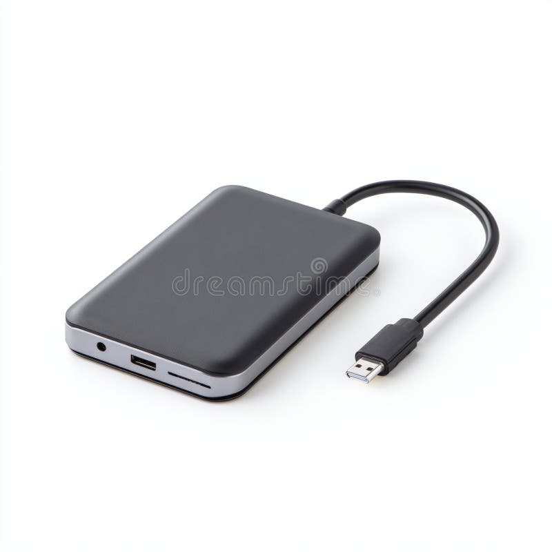 External SSD Drive with USB-C Cable, Minimalist Design Stock ...