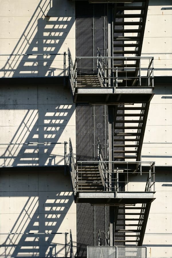 External Staircase Casts Shadows Stock Photo - Image of escape ...
