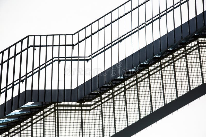 External Staircase with Railing, Shadow, Abstract Stock Image - Image ...