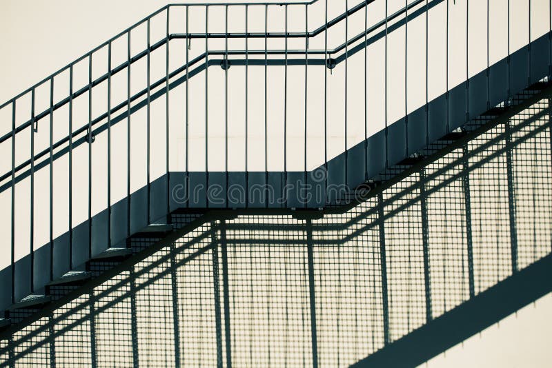 External Staircase with Railing, Shadow, Abstract Stock Image - Image ...