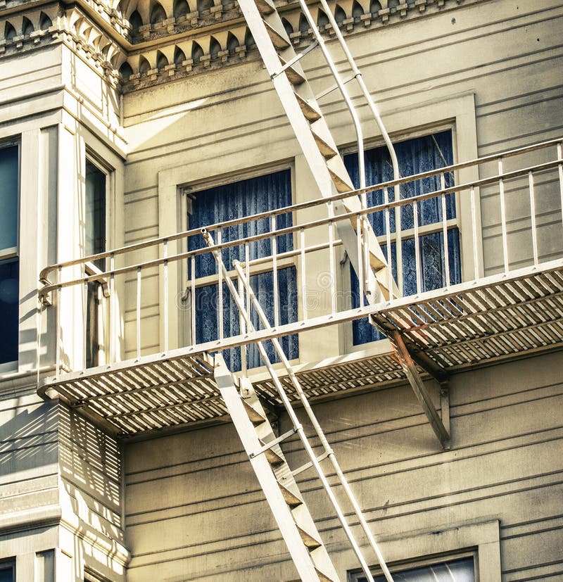 External Stairs of American Building Stock Image - Image of francisco ...