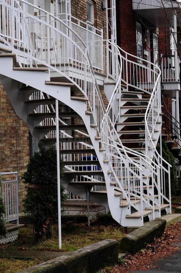External Stairs Homes Montreal Stock Photo - Image of stairs, homes ...