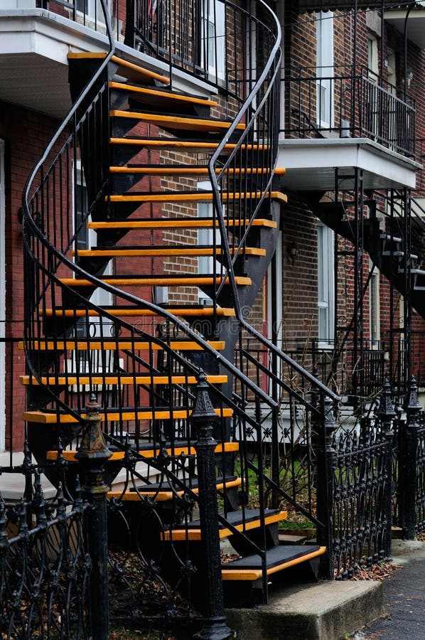 External Stairs Homes Montreal Stock Image - Image of canada, stair ...