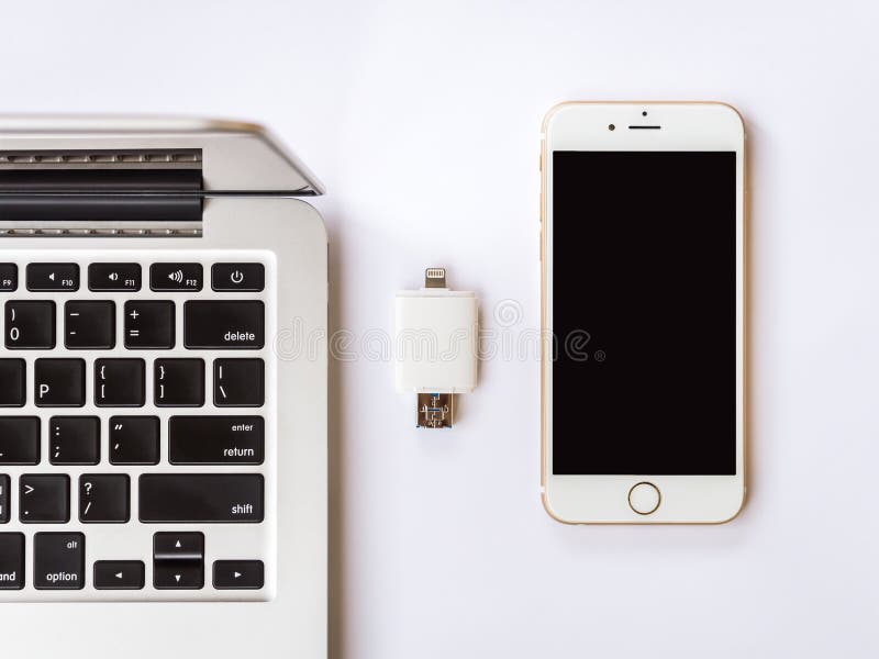 External Storage between with IPhone and Macbook Editorial Photo ...