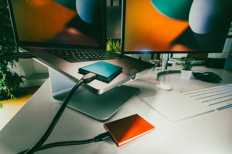 External Storage Ssd Portable Disk. Stock Photo - Image of external ...