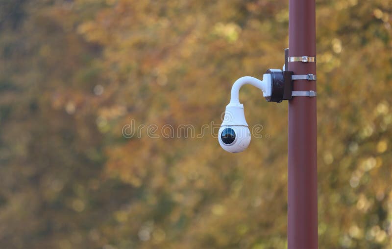 External Surveillance Camera on the Pole Stock Photo - Image of city ...