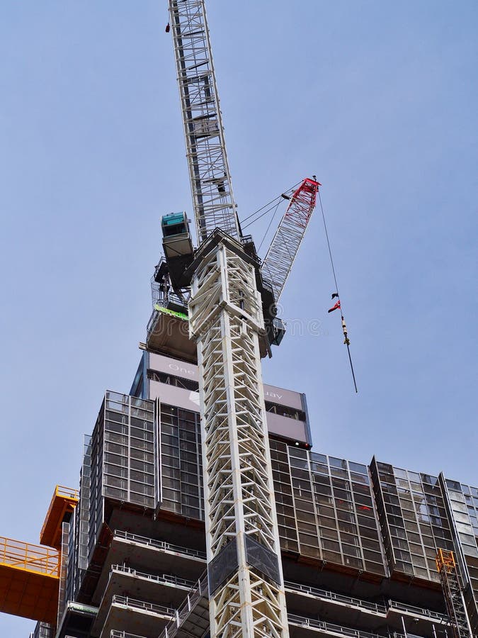 Tower Crane on High Rise Construction Site Editorial Stock Image ...