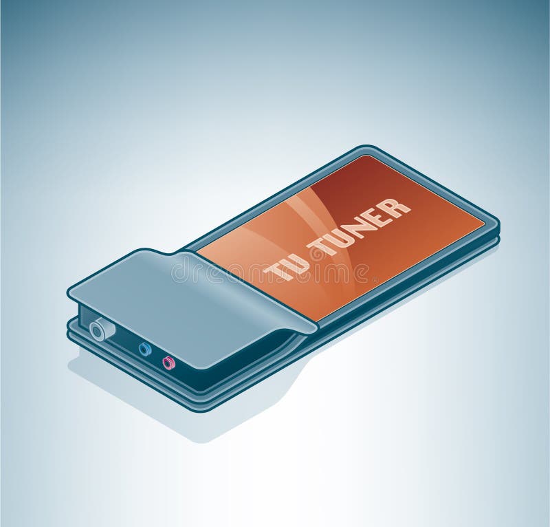 External TV Tuner (PC Card) Stock Vector - Illustration of isometric ...