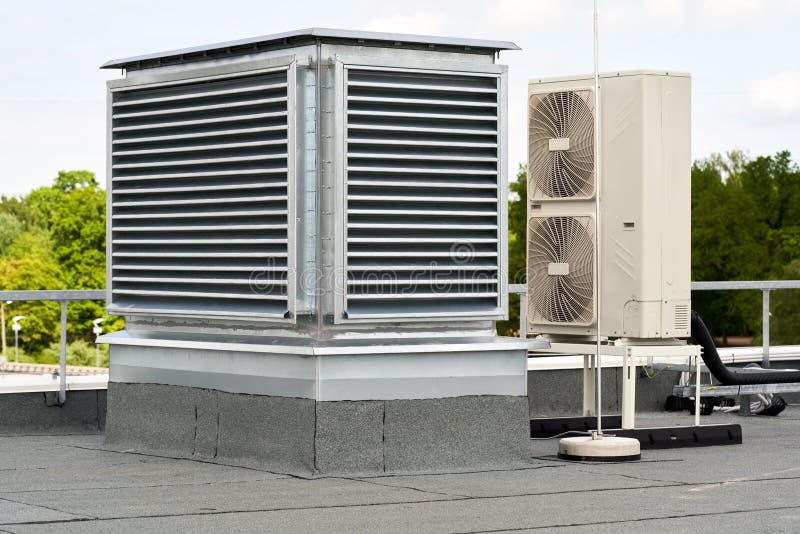 External Air Conditioning Units On A Roof Top Stock Photo - Image of ...