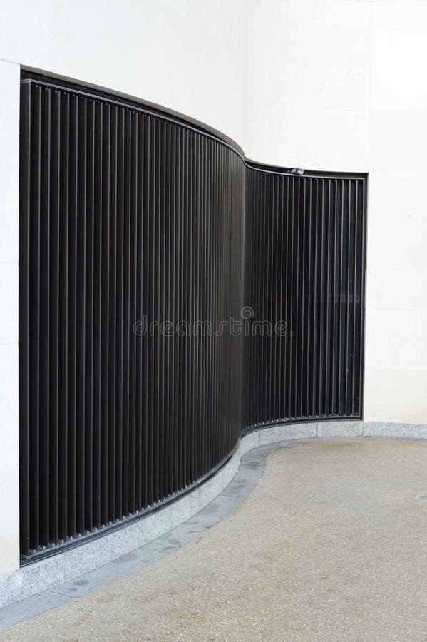 External Vent Grill on Curved Wall of a Modern Building Stock Photo ...