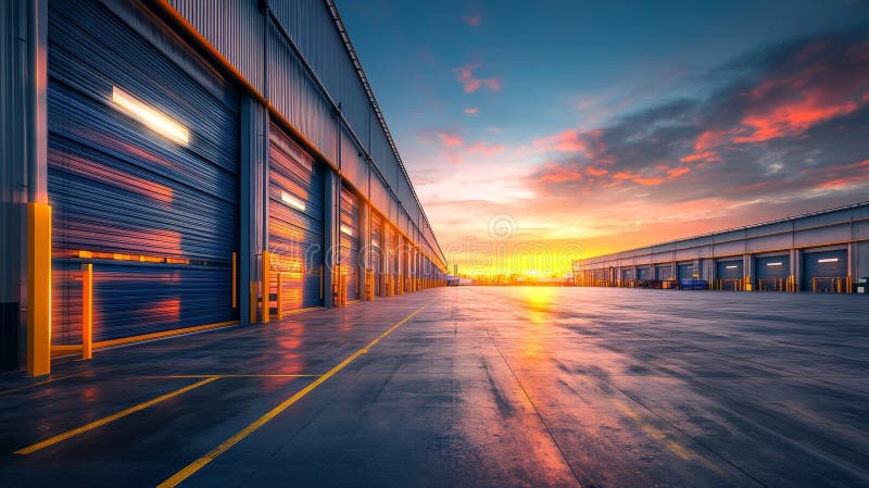 The External View of a Modern Warehouse that Includes a Small Office ...