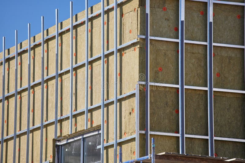 External Wall Insulation, House Wall Heat Insulation with Mineral Wool ...