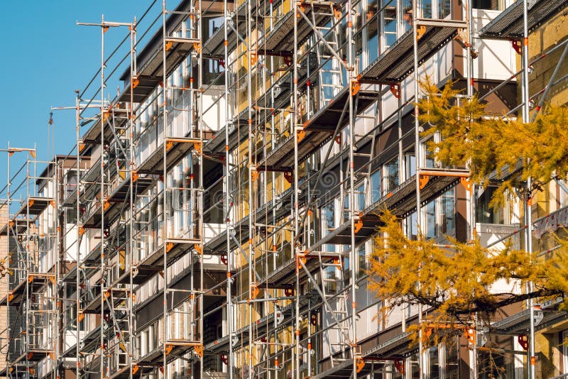 External Wall Insulation, Perspective View of Multistory Editorial ...