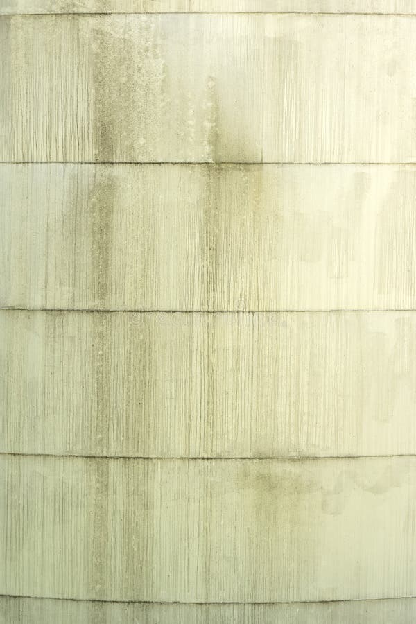 External Wall of Metal Silo Painted White and Dirty Stock Photo - Image ...