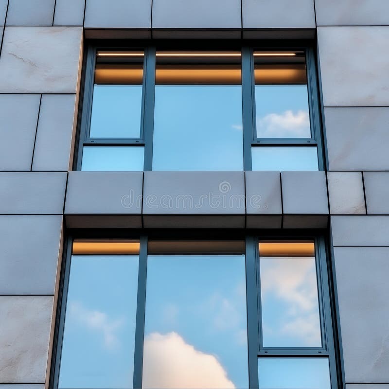 External Window of a Modern Building Stock Illustration - Illustration ...