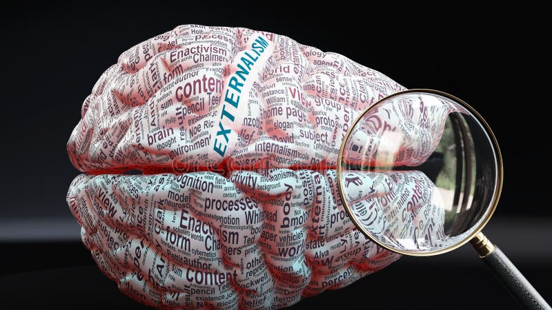 Externalism in human brain stock illustration. Illustration of cloud ...