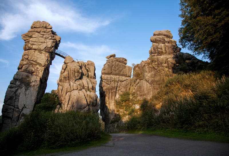 The Externsteine, Sandstone Rock Formation in the Teutoburg for Stock ...