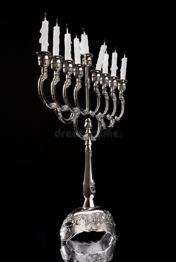 Extinct Candles on the Menorah. End of Holiday Hanukkah Stock Photo ...