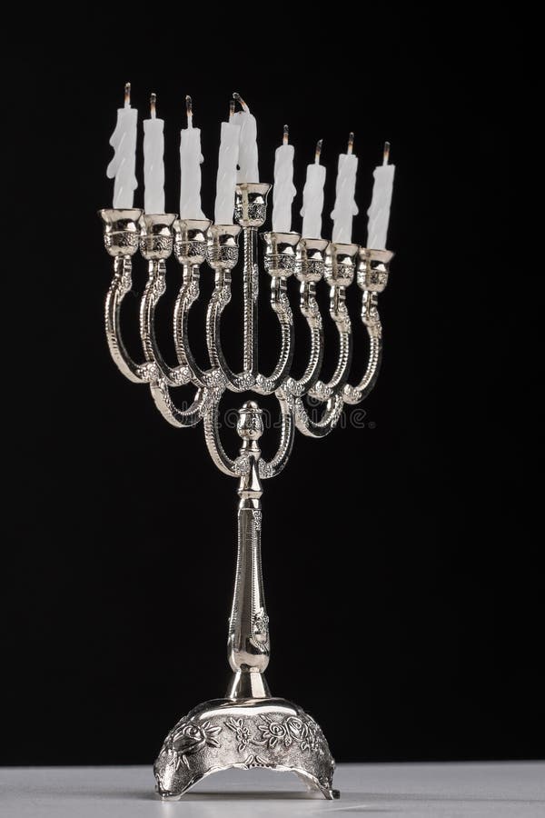 Extinct Candles on the Menorah. End of Holiday Hanukkah Stock Photo ...