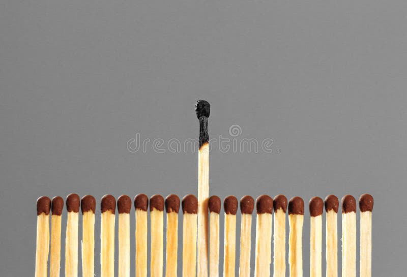 Two Matches Burning Sitting Together on the Matchbox in the Dark Copy ...