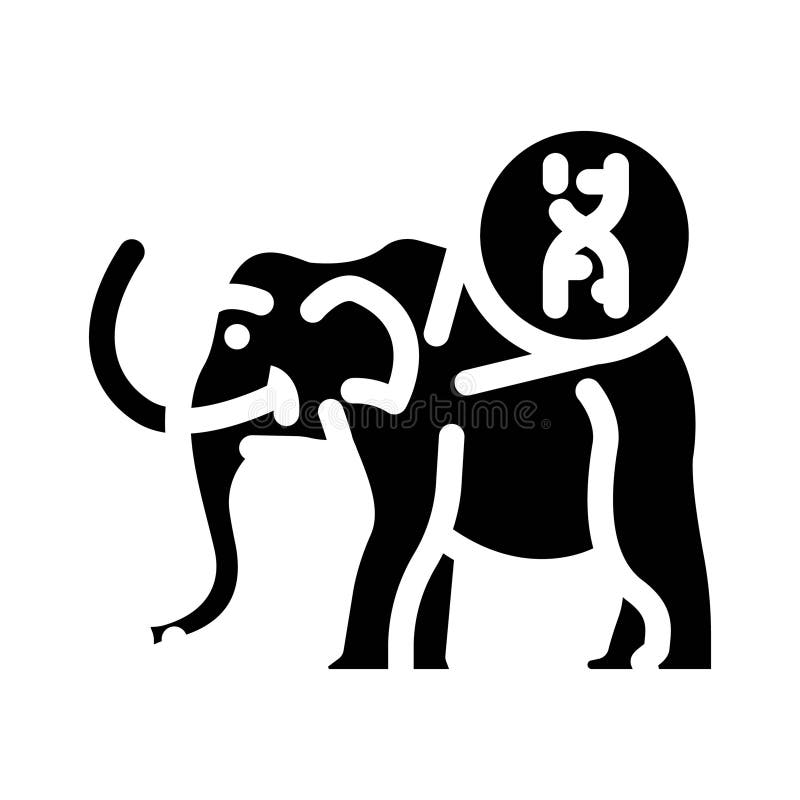 Extinct Species Resurrected Future Technology Glyph Icon Vector ...