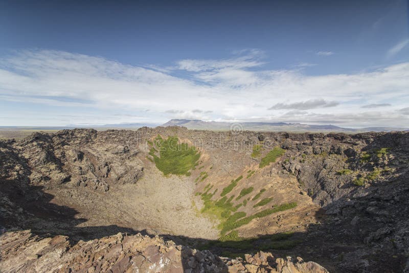 Extinct volcano stock image. Image of stone, rock, cloud - 58930207