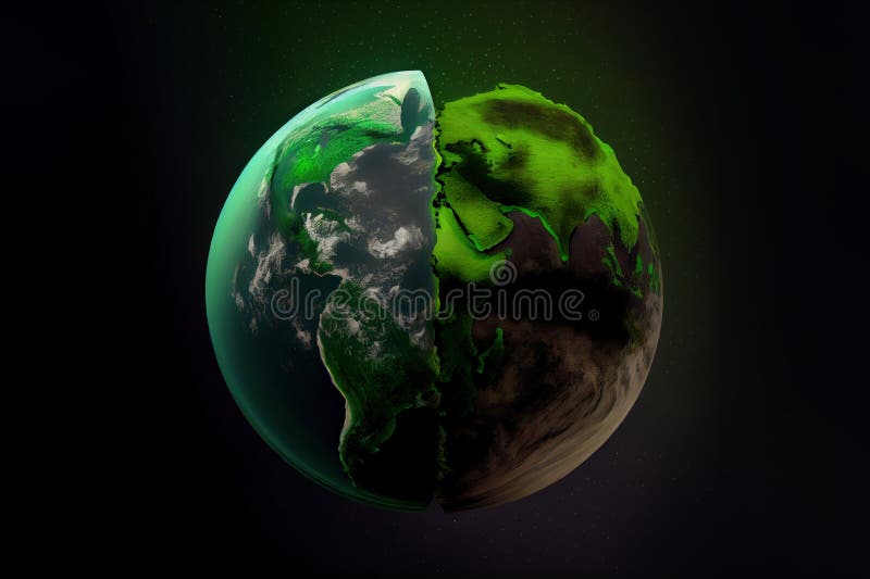 Extinction of Planet Earth. Save the Planet Stock Illustration ...