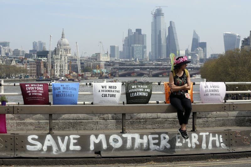 Extinction Rebellion Protest Waterloo Bridge London Editorial Image ...