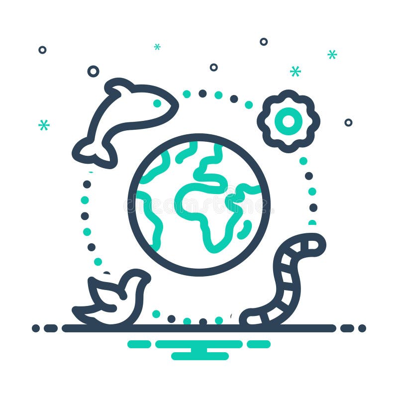 Mix Icon for Extinction of Species, Biodiversity and Environment Stock ...