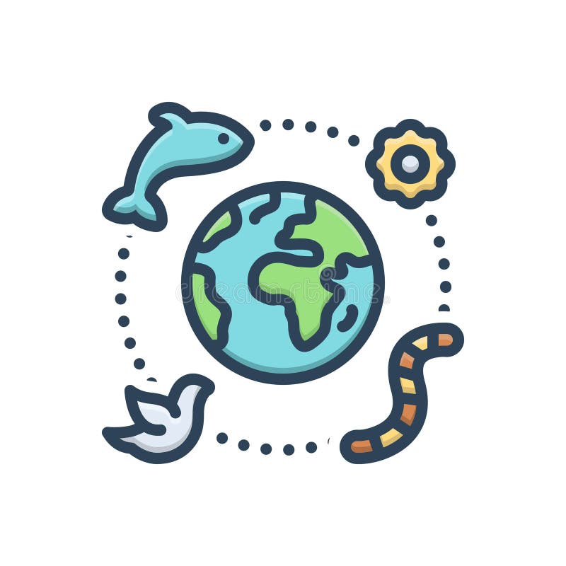 Color Illustration Icon for Extinction of Species, Biodiversity and ...