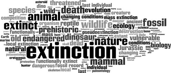 Extinction word cloud stock vector. Illustration of organism - 291259311