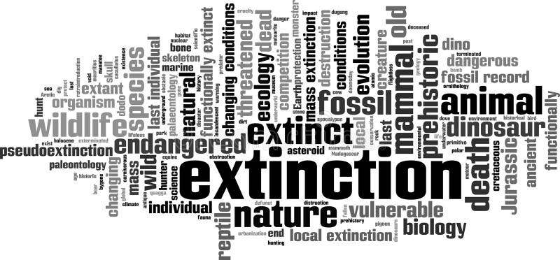 Extinction word cloud stock vector. Illustration of mass - 286494615