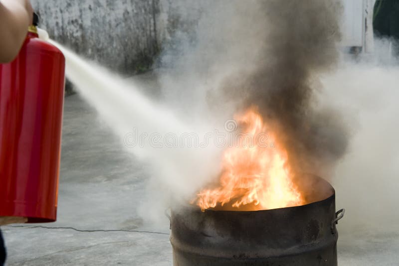 Extinguish a fire stock photo. Image of gasoline, detector - 14418240