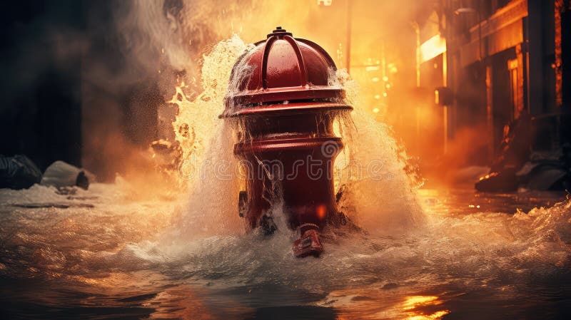 Extinguish fire hydrant stock illustration. Illustration of intense ...