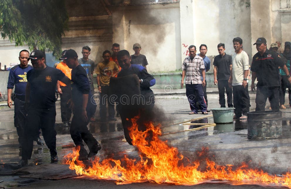 Extinguish the fire editorial image. Image of java, event - 66024385