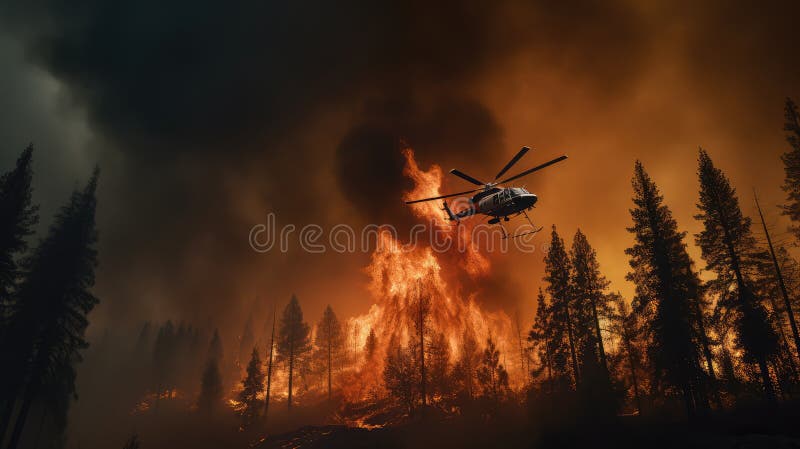 Extinguish Wildfire Forest Fire Stock Illustration - Illustration of ...