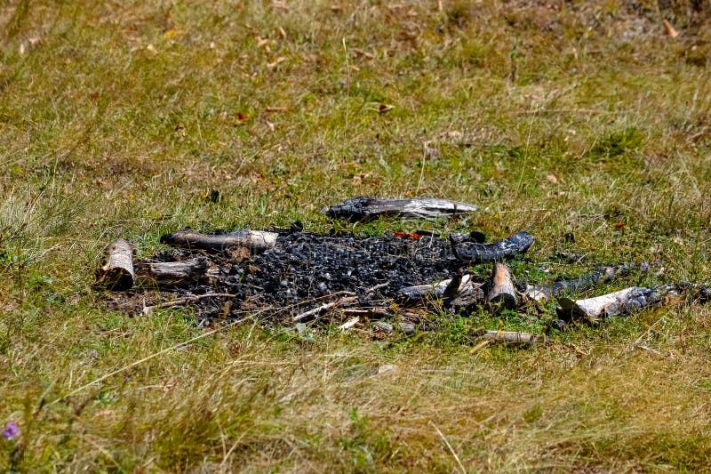 Extinguished campfire stock image. Image of woodland - 332934311