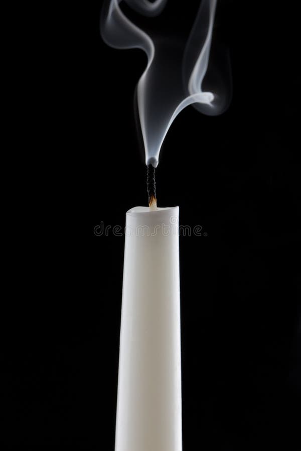 Extinguished Candle with Smoke Stock Image - Image of religion, life ...