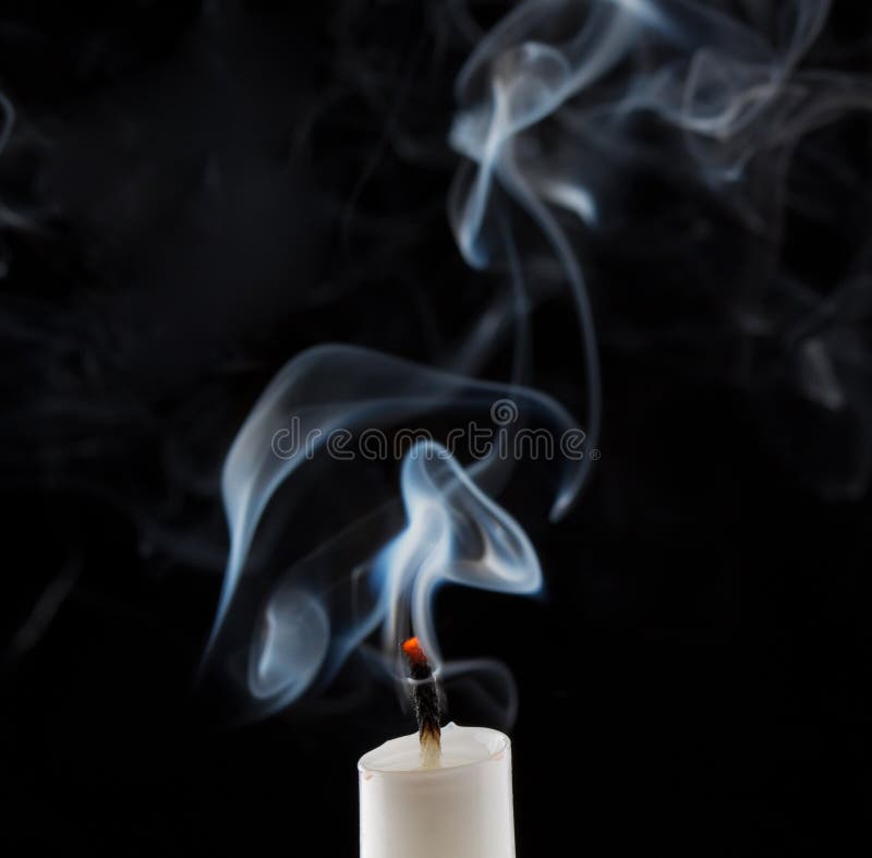 Extinguished Candle with Smoke Stock Image - Image of religion, life ...