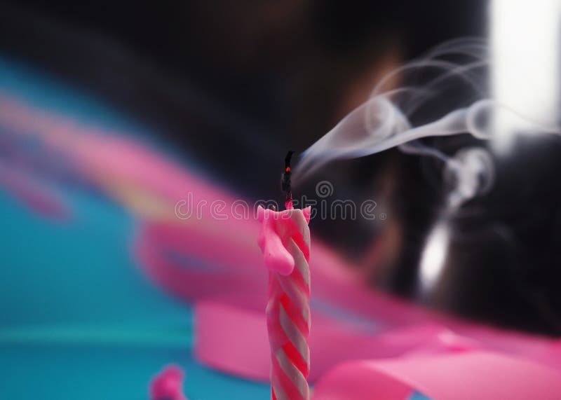 Extinguished Candle with Smoke Trailing Off the Wick Stock Image ...