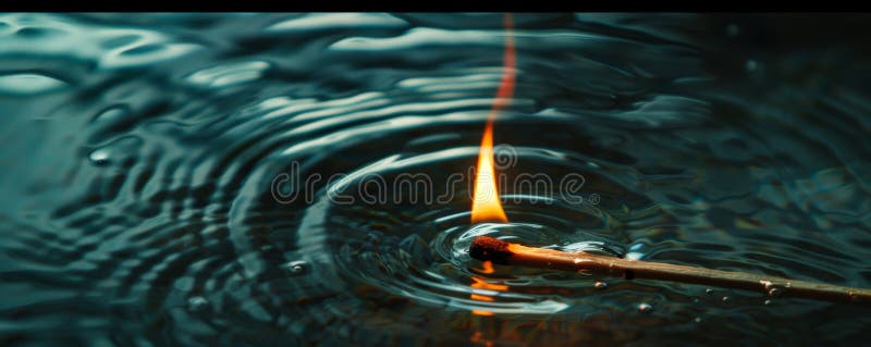 Extinguished Matchstick with Smoke on Water Surface Stock Image - Image ...