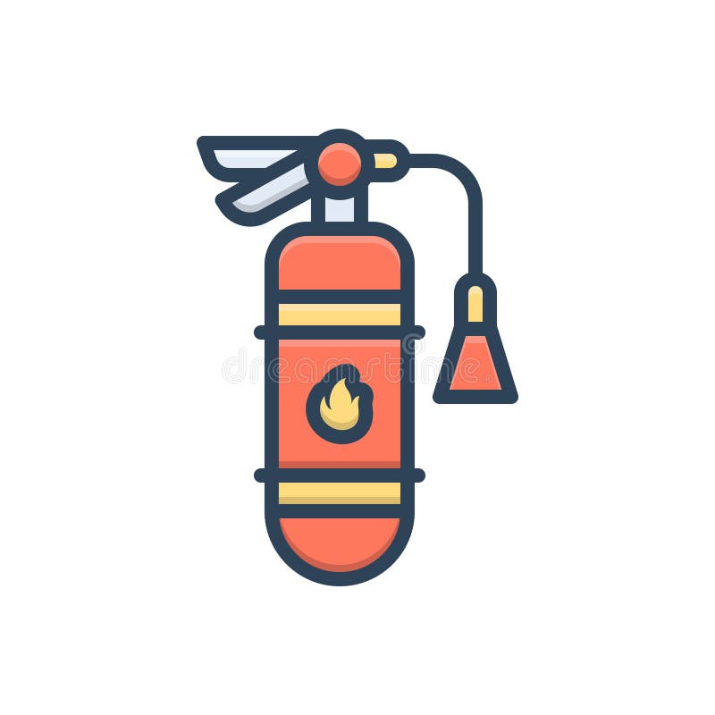 Color Illustration Icon for Extinguisher, Fire Extinguisher Ad Fire ...