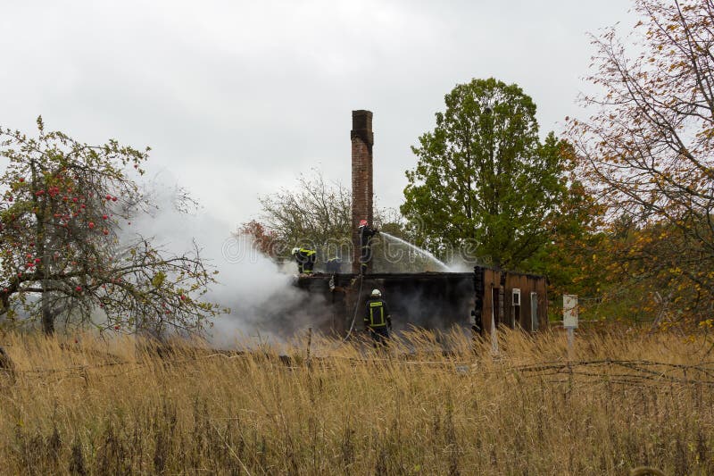 Extinguishing the Fire Destroyed the Village House on 5th of Oct ...
