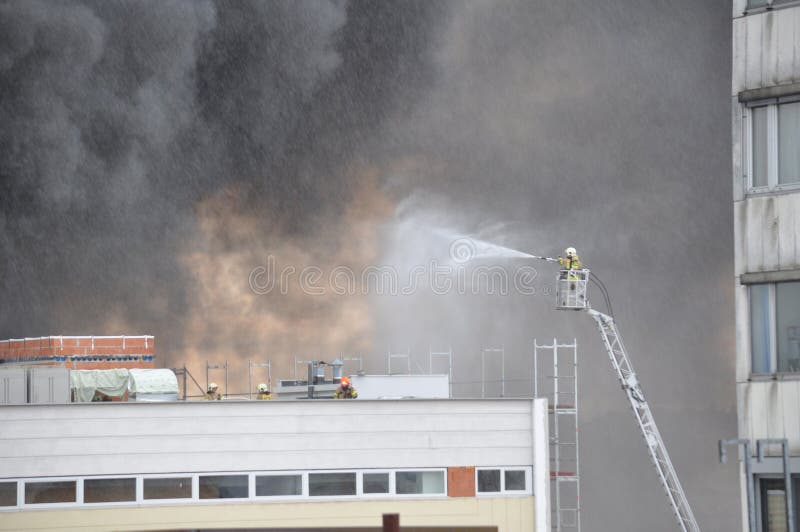 Extinguishing Water Used in Firefighting Stock Image - Image of embers ...