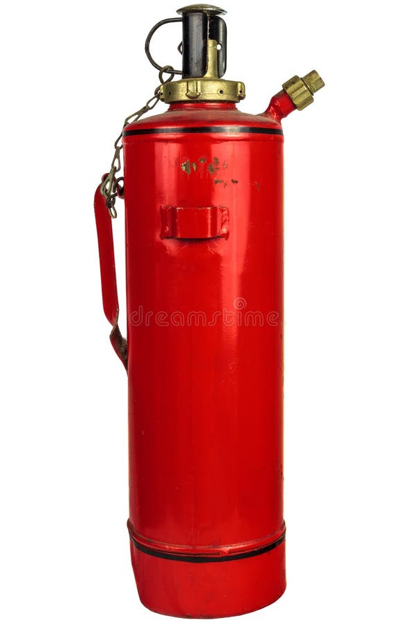 Extintor De Incêndio Antigo Isolado Sobre Fundo Branco Imagem de Stock ...