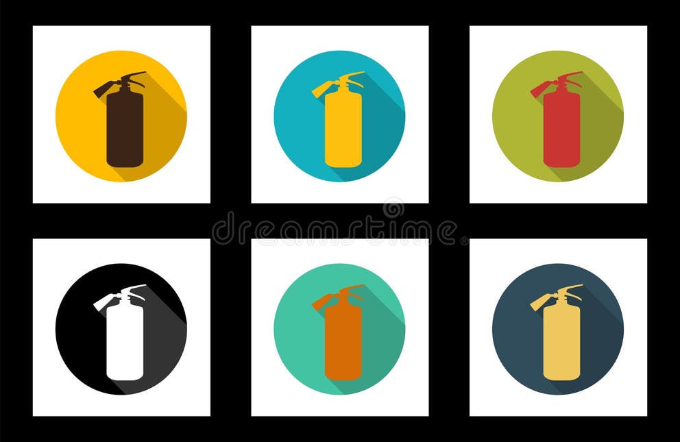 Extintor Azul Isolado No Fundo Branco Ilustração do Vetor - Ilustração ...