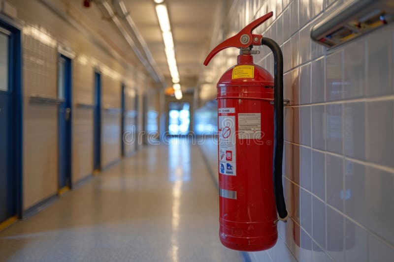 Extintor De Incendios En La Pared En Un Espacio De Oficinas Foto de ...