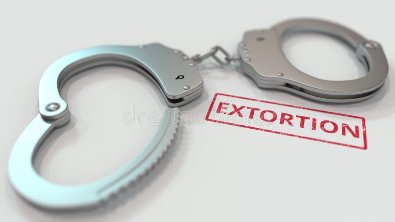 EXTORTION Stamp and Handcuffs. Crime and Punishment Related Conceptual ...