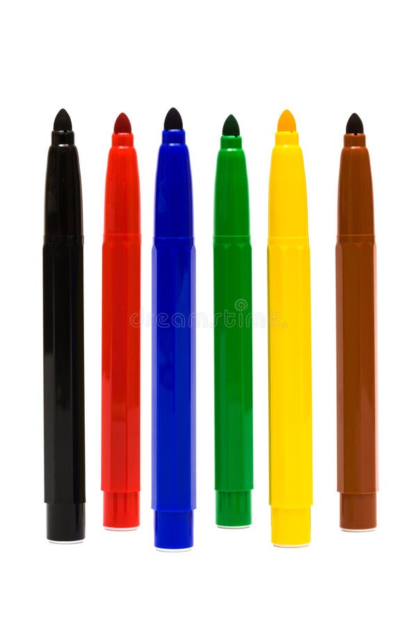 Ensemble De Crayons Lecteurs Feutres De Couleur Image stock - Image du ...