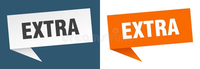 Extra Banner. Extra Speech Bubble Label Set Stock Vector - Illustration ...